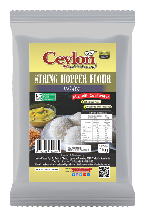 CEYLON 1kg STRING HOPPER FLOUR (WHITE) | Australasian Foods